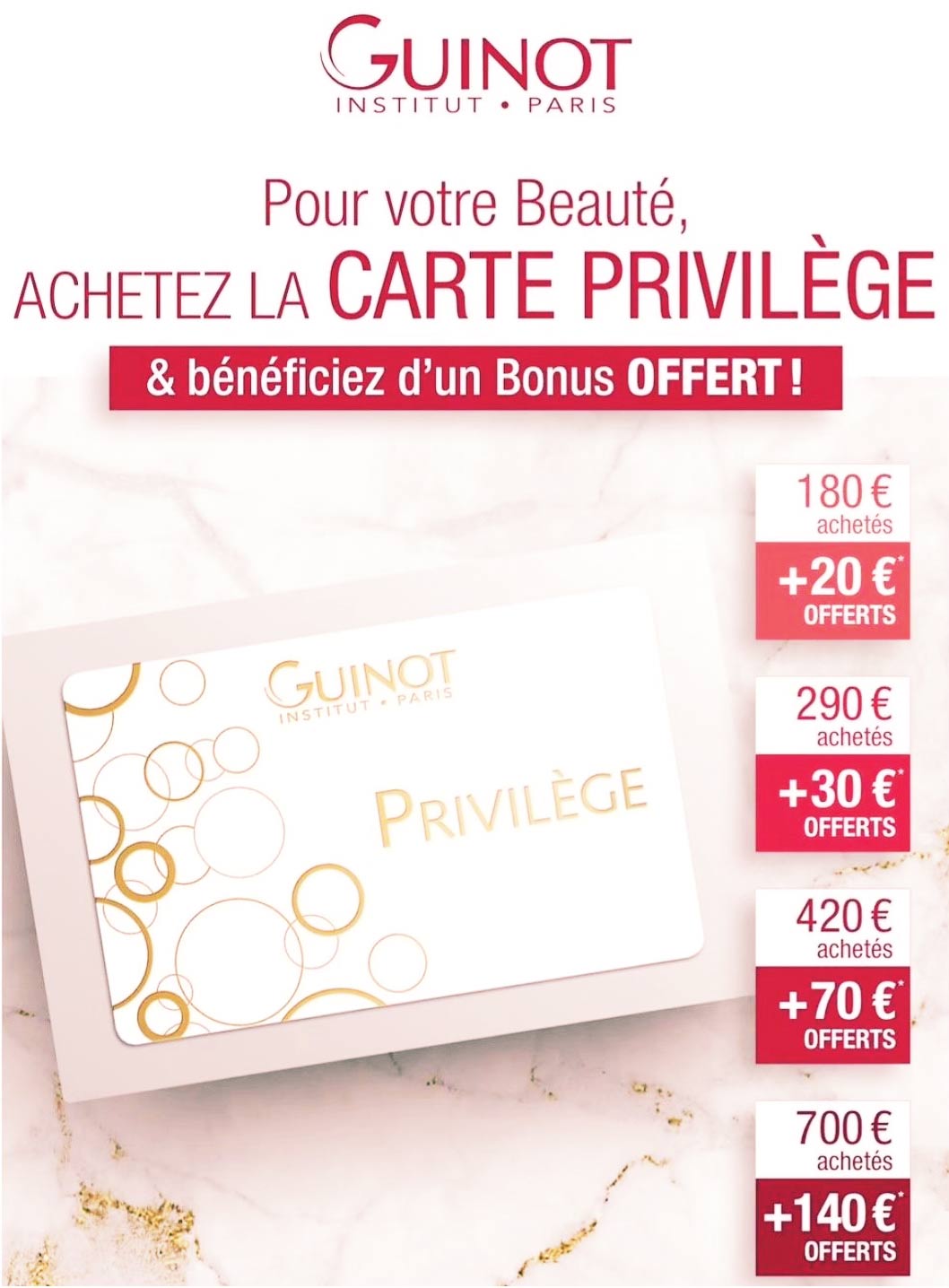 CARTE PRIVILEGE GUINOT ! | Elegance Cosmique